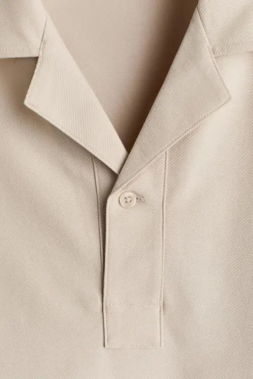 H&m Loose Fit Polo Shirt - Beige
