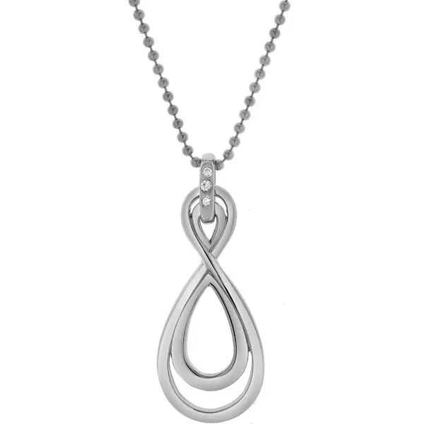 LUVMYJEWELRY Calithea Sterling Silver 0.03 Ct Diamond Infinity Teardrop Pendant Necklace - 925 Sterling Silver