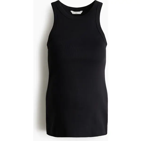 H&m Mama Ribbed Vest Top - Black