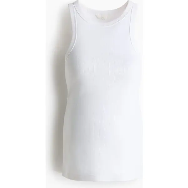 H&m Mama Ribbed Vest Top - White