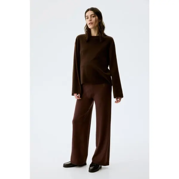 H&m Mama Knitted Wide-leg Trousers