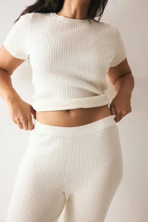 H&m Cable Knit Flared Trousers