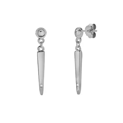 LUVMYJEWELRY Elvara Sterling Silver 0.02 Ct Natural Diamond Drop Earrings - 925 Sterling Silver
