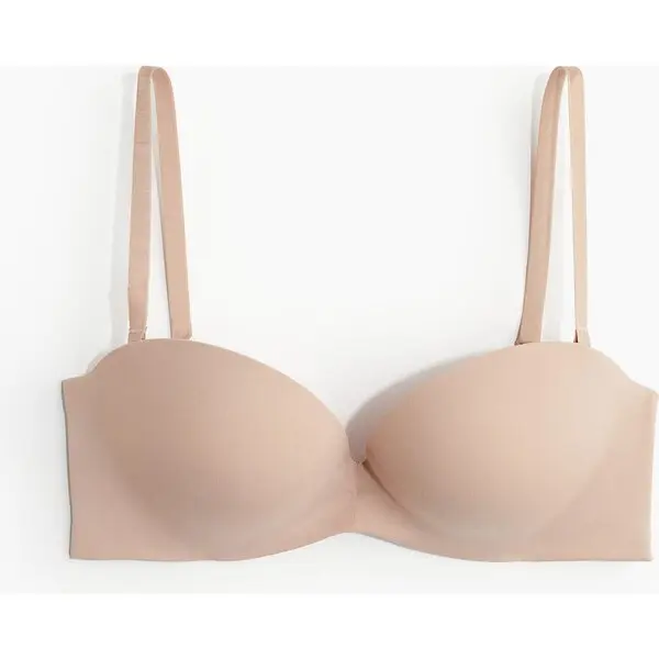 H&m Microfibre Super Push-up Balconette Bra - Beige
