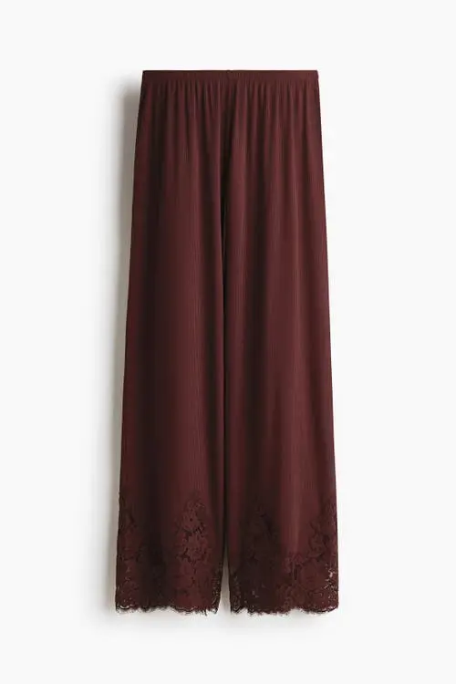 H&m Lace-trimmed Pajama Pants