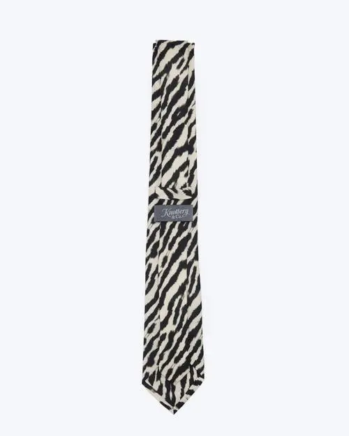 KNOTTERY & CO Savannah Stripes Printed Silk Neck Tie