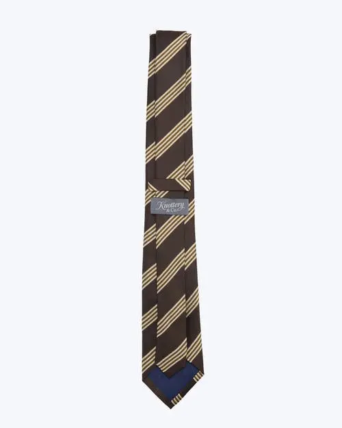 KNOTTERY & CO Chalk Striped Silk Jacquard Tie