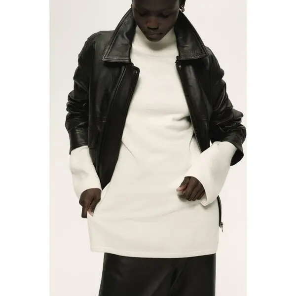 H&m Merino Wool Ribbed Turtleneck Jumper
