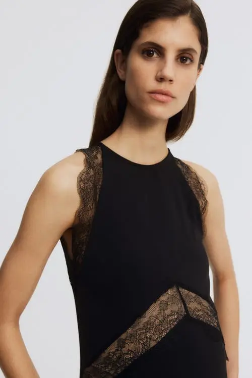 H&m Mama Lace-trimmed Midi Dress
