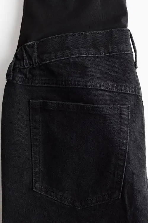 H&m Mama Straight Ankle Jeans - Black