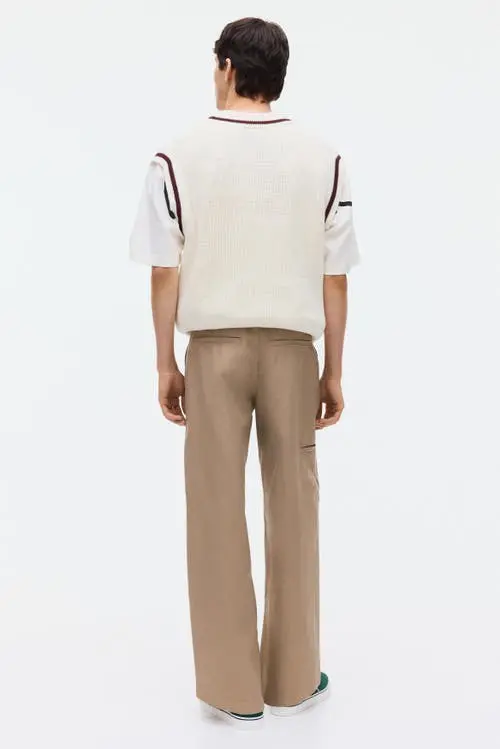 H&m Loose Fit Cotton Twill Chinos - Beige