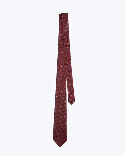 KNOTTERY & CO Silk Jacquard Poppy Tie