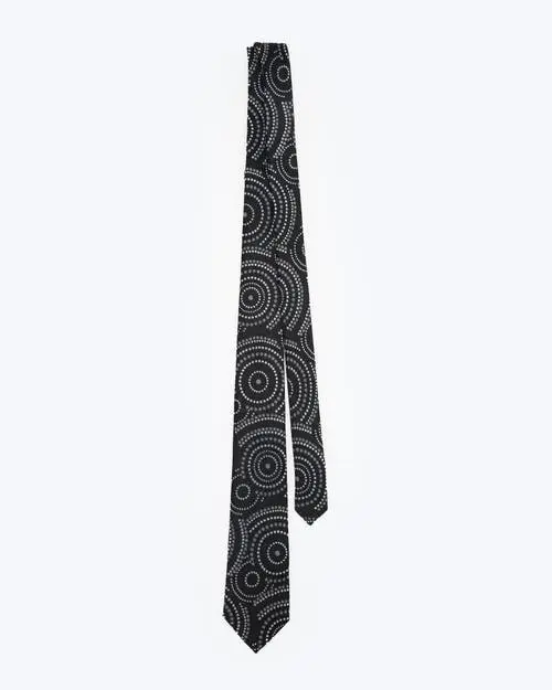 KNOTTERY & CO Halo Dots Silk Jacquard Tie - Black