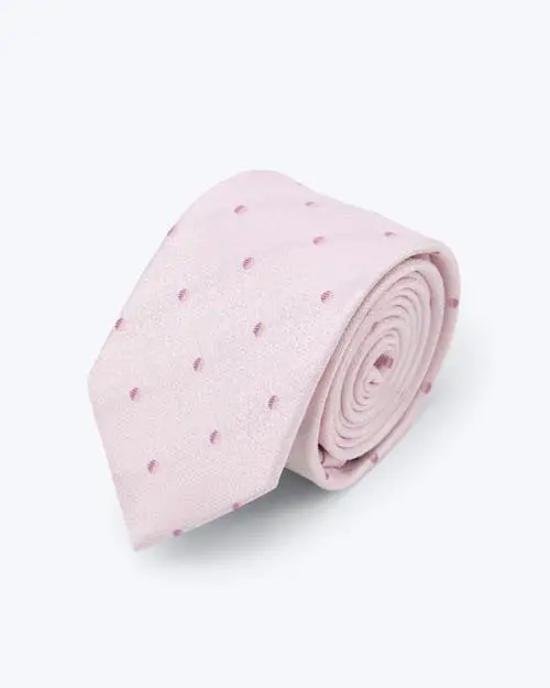 KNOTTERY & CO Petal Dot Silk Jacquard Neck Tie - Pink