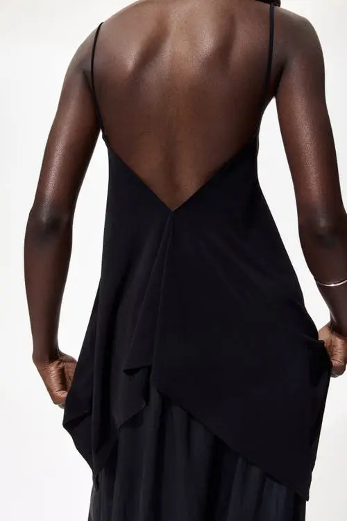 H&m Loose-fit Polka Dot V-neck Spaghetti Strap Top