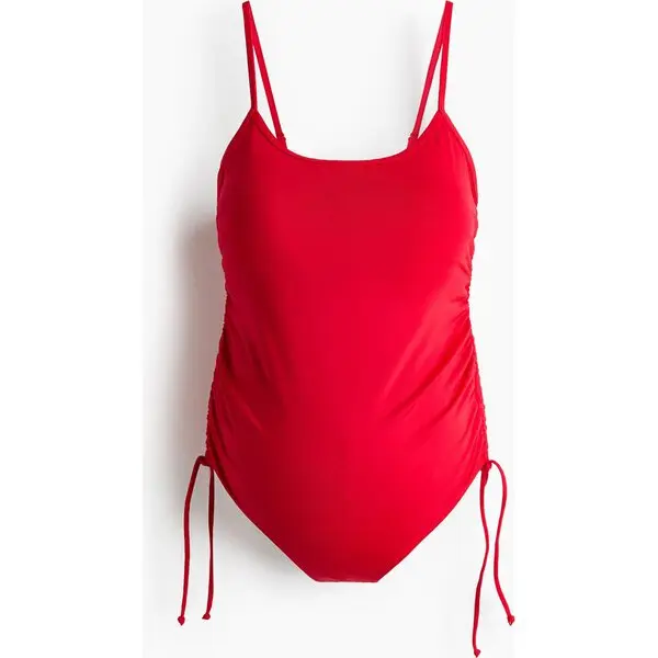 H&m Mama Padded-cup High Leg Swimsuit - Bright Red