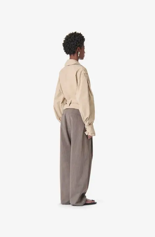 IRO PARIS Zynia Cropped Trench Jacket - Sea Shell