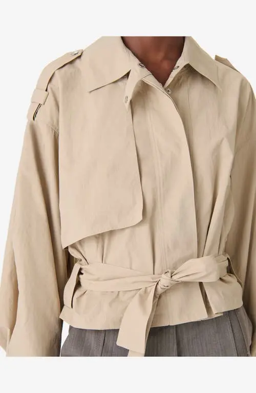 IRO PARIS Zynia Cropped Trench Jacket - Sea Shell