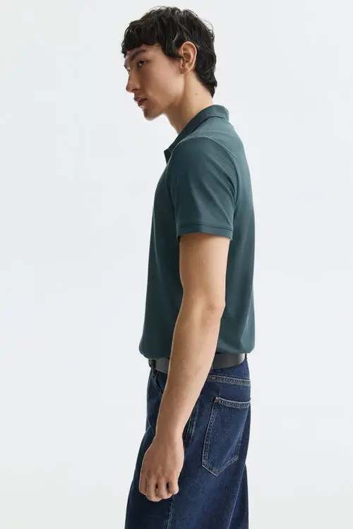 H&m Coolmax® Slim Fit Polo Shirt - Teal