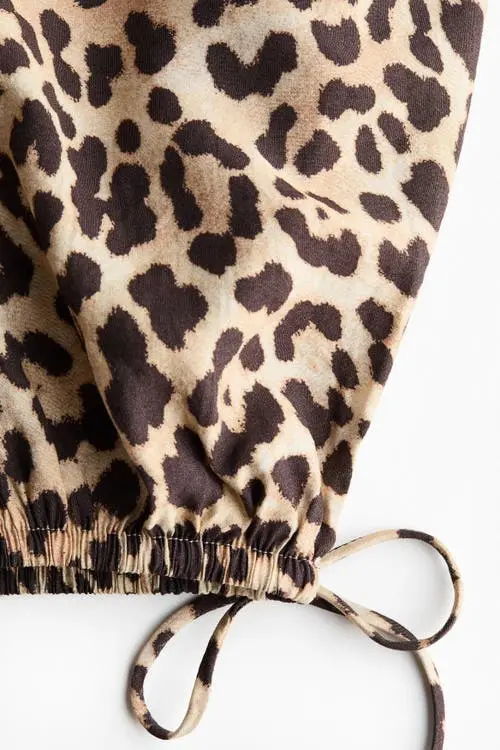 H&m Barrel-leg Trousers With Drawstring Hems