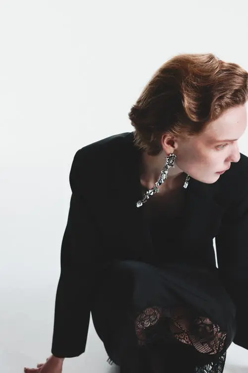 H&m Long Flower Drop Earrings With Pearl Detail
