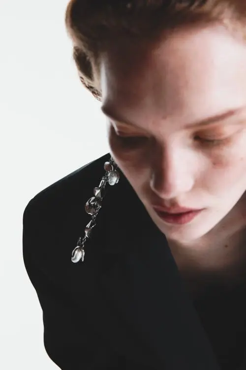 H&m Long Flower Drop Earrings With Pearl Detail