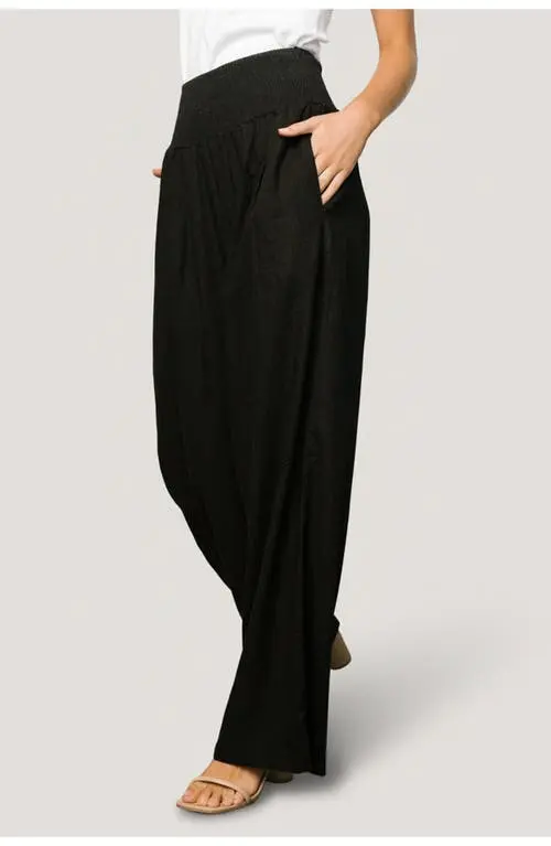 BALTIC BØRN Baltic Born Smocked Waist Wide Leg Pants - Black