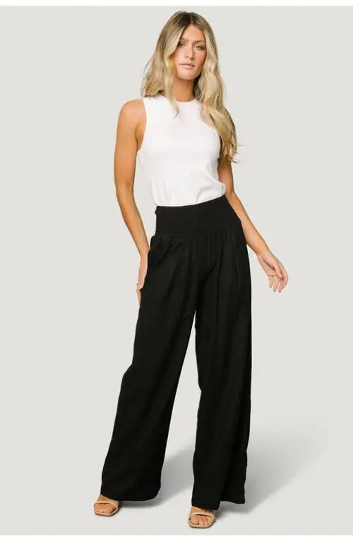 BALTIC BØRN Baltic Born Smocked Waist Wide Leg Pants - Black