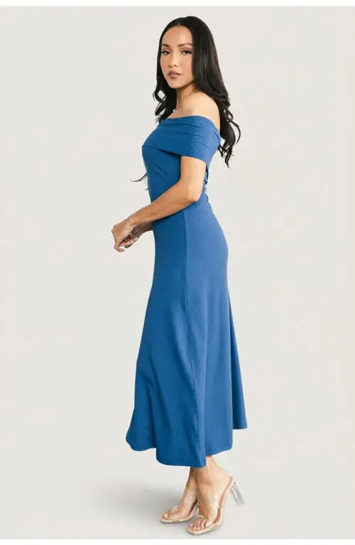 BALTIC BØRN Baltic Born Ribbed Off-the-shoulder Midi Dress