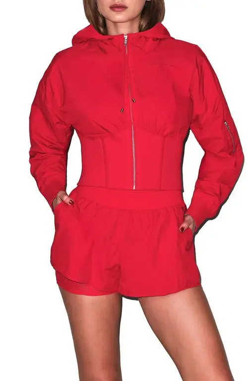 FLEUR DU MAL Zip-up Warm Up Jacket With Corset Detail