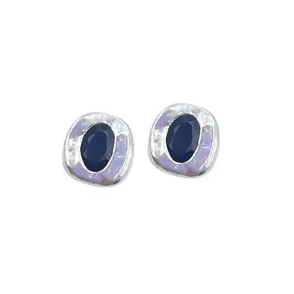 AMY DELSON JEWELRY Stella Black Onyx Sterling Silver Stud Earrings - Black/silver