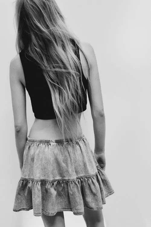 H&m Tiered Flounced Mini Skirt
