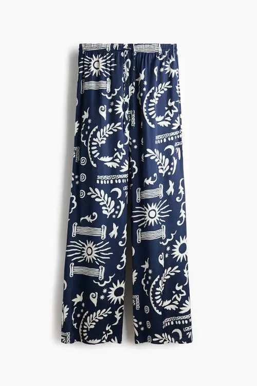H&m Satin Wide-leg Trousers