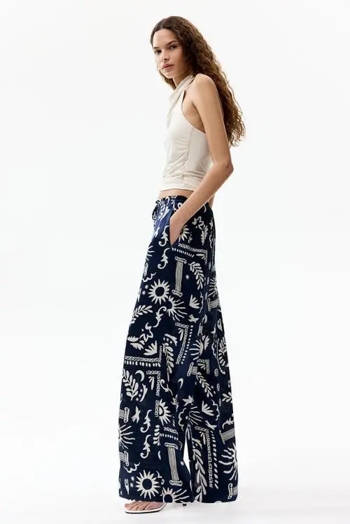 H&m Satin Wide-leg Trousers