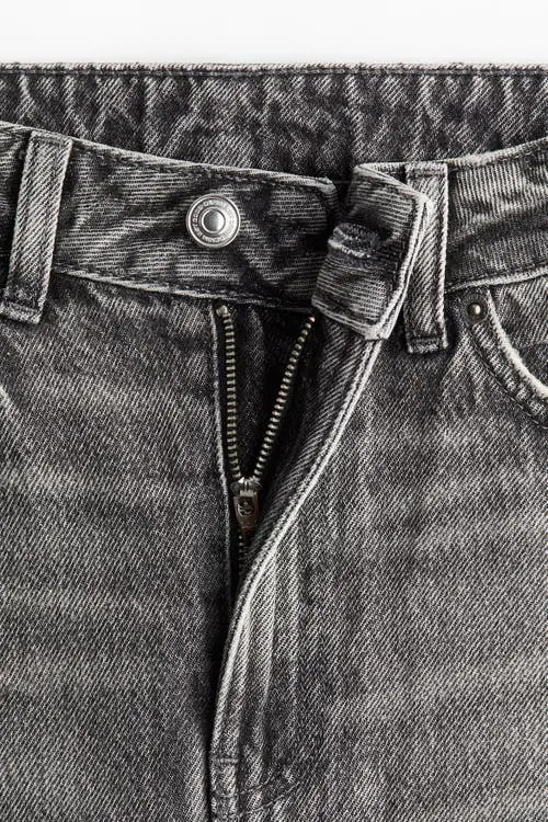 H&m High Waist Baggy Jeans - Denim Grey