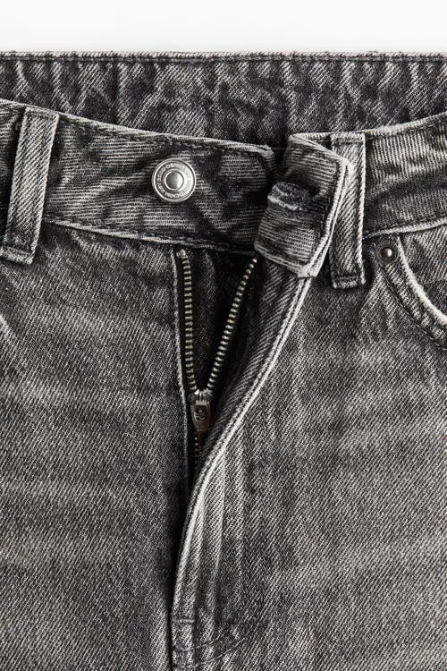 H&m High Waist Baggy Jeans - Denim Grey