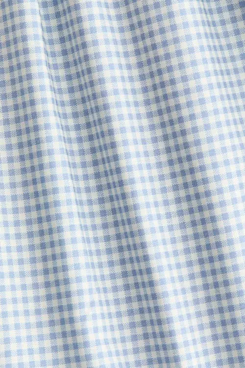 H&m Tie-strap Cotton Dress - Light Blue/gingham Check