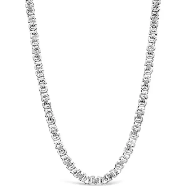 HAUS OF BRILLIANCE Sterling 2.50 Cttw Diamond Eternity Station Necklace - Silver