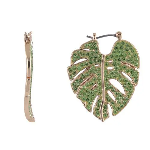 HALLMARK Stone Palm Hoop Earrings