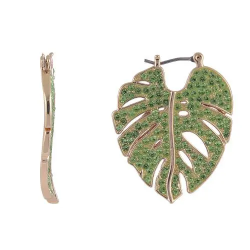 HALLMARK Stone Palm Hoop Earrings