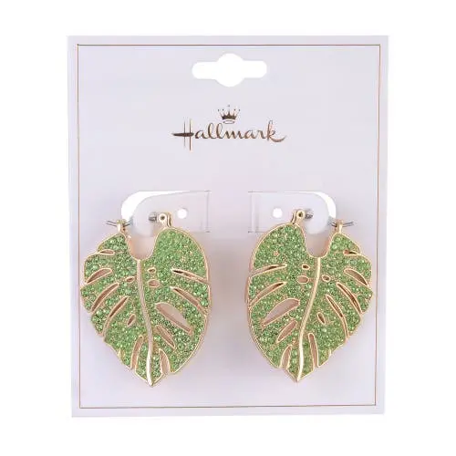 HALLMARK Stone Palm Hoop Earrings