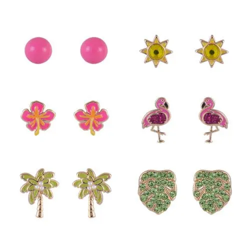HALLMARK 6-piece Island Theme Stud Earring Set