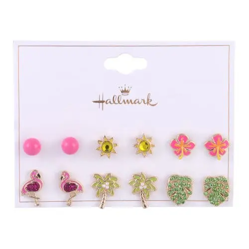 HALLMARK 6-piece Island Theme Stud Earring Set