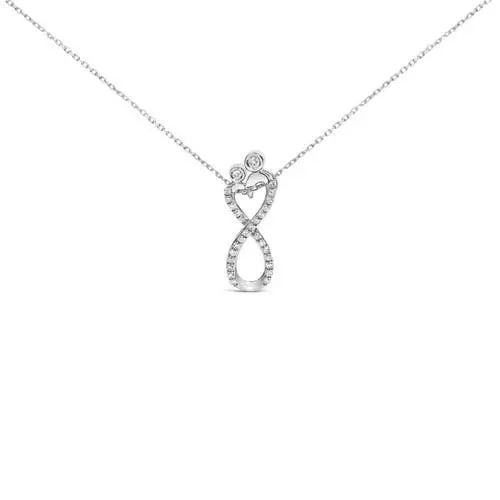 HAUS OF BRILLIANCE Sterling 1/4 Cttw Diamond Infinity Motif Pendant Necklace - Silver