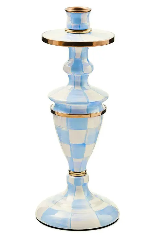 MACKENZIE-CHILDS Medium Candlestick - Sky Check