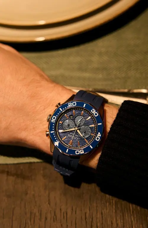 Citizen Eco-drive Chronograph Watch With Synthetic Strap - Navy