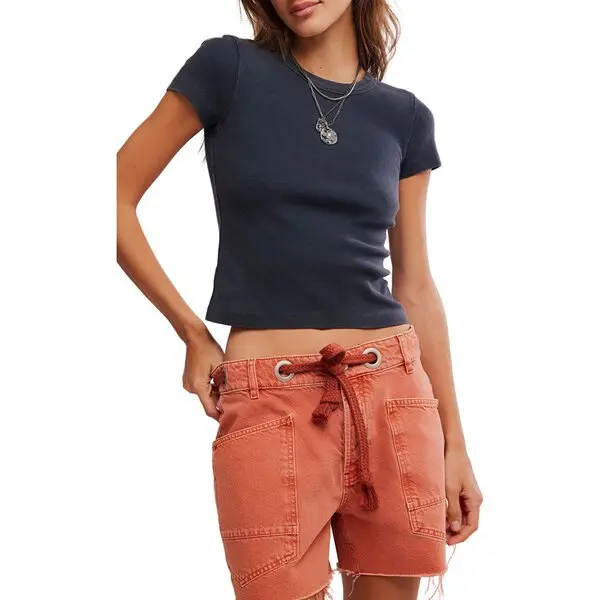 Free People We The Free Atlas Crop T-shirt - Black