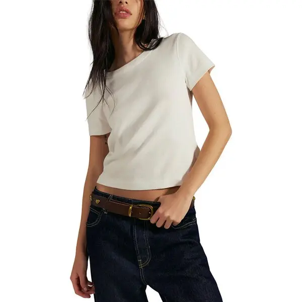 Free People Atlas Cropped T-shirt - Clean Ivory