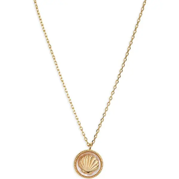 Estée Lauder Mother-of-pearl Seashell Pendant Necklace - Gold