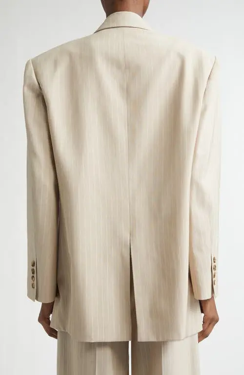 LAQUAN SMITH Shimmer Pinstripe Double Breasted Jacket